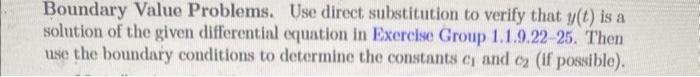 Solved Boundary Value Problems. Use direct substitution to | Chegg.com