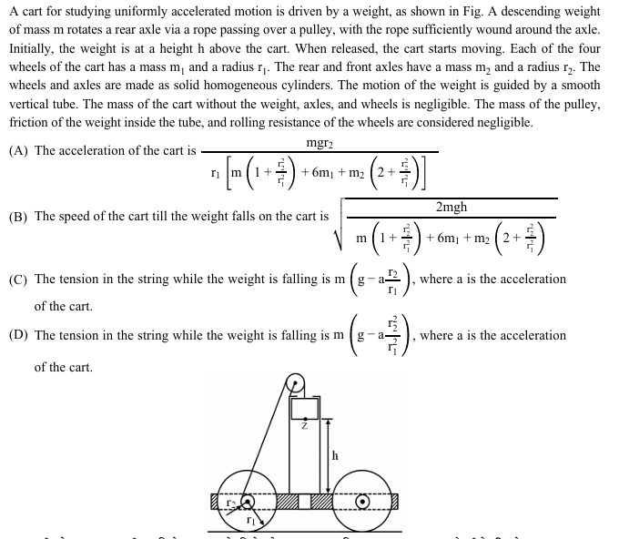 Solved A cart for studying uniformly accelerated motion is | Chegg.com