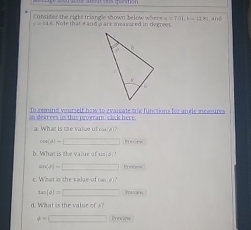 Solved Consider the right triangle shown below where | Chegg.com