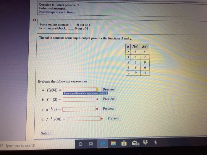 Solved Question 6. Points possible: 2 Unlimited attempts. | Chegg.com