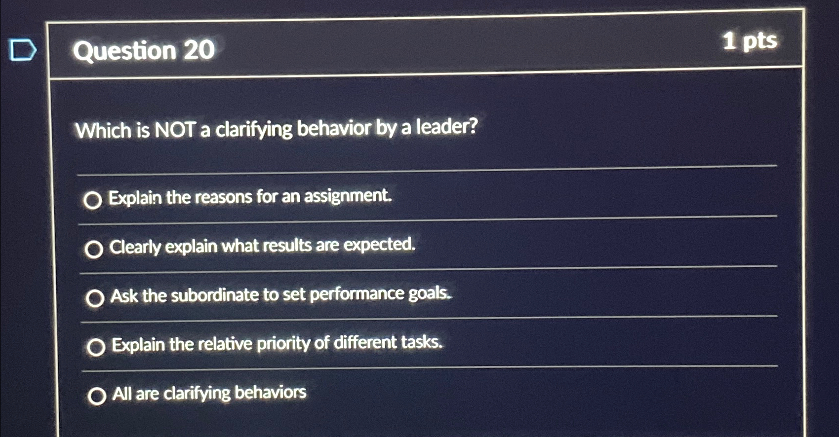 Solved Question 201ptsWhich is NOT a clarifying behavior by | Chegg.com