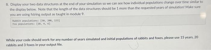 Solved Rabbits and Foxes You will write a program that | Chegg.com