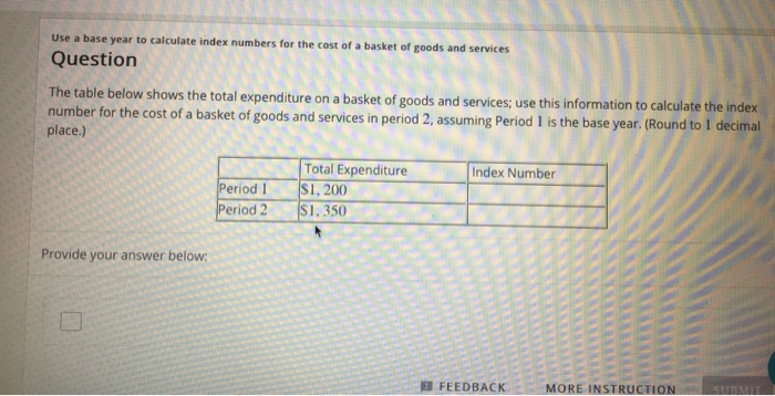 Solved Use a base year to calculate index numbers for the | Chegg.com