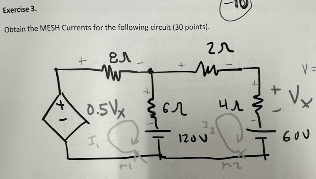 Solved Obtain the MESH Currents for the following circuit | Chegg.com