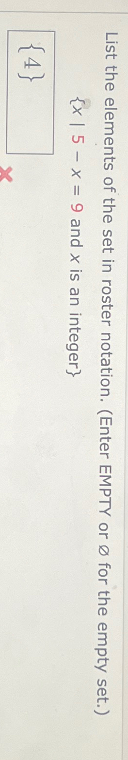 Solved List the elements of the set in roster notation. | Chegg.com