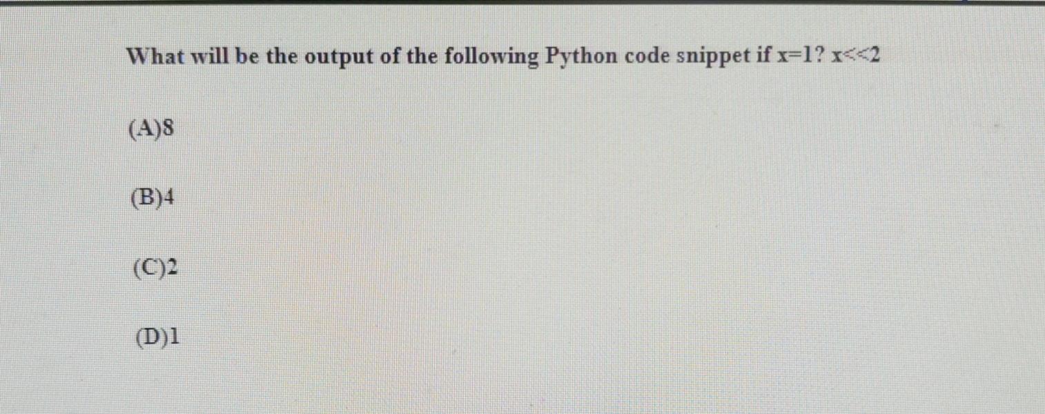 Solved What will be the output of the following Python code | Chegg.com Solved What will be the output of the following Python code | Chegg.com