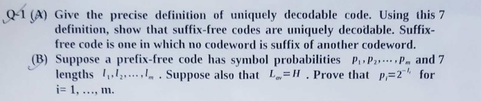 Solved (A) ﻿Give the precise definition of uniquely | Chegg.com
