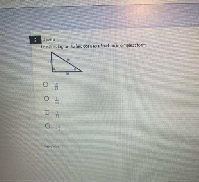 Solved Use the diagram to find cos c as a fraction in | Chegg.com