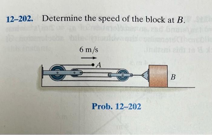 Solved 12-202. Determine the speed of the block at B. | Chegg.com