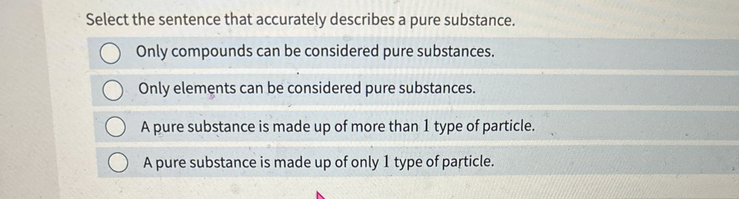 Solved Select the sentence that accurately describes a pure | Chegg.com