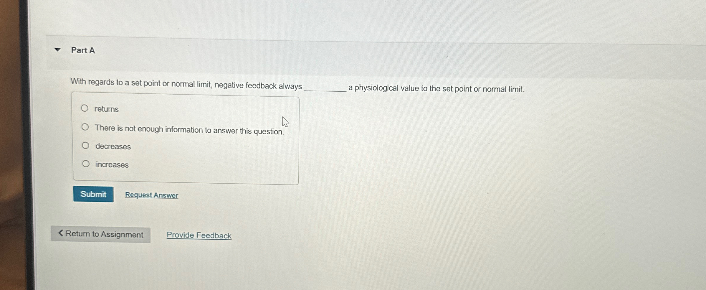 Solved Part A With regards to a set point or normal limit, | Chegg.com