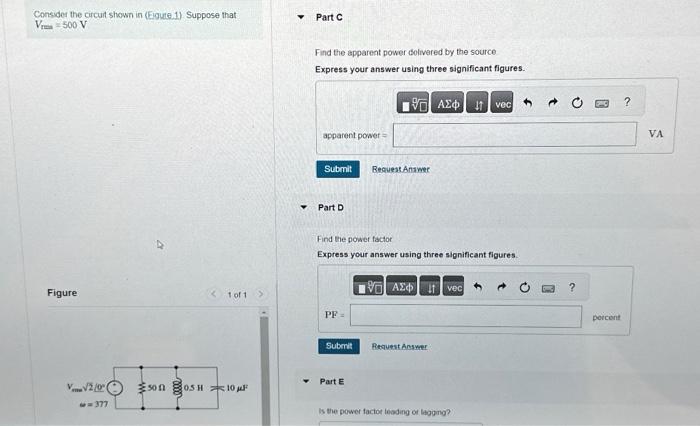 Solved Consider the circuit shown in (Egure 1) Suppose that | Chegg.com