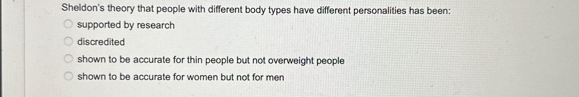 Solved Sheldon's theory that people with different body | Chegg.com