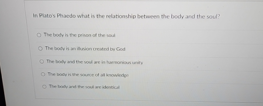 Solved In Plato's Phaedo what is the relationship between | Chegg.com
