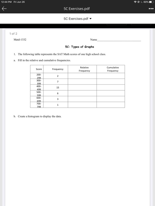 Solved 12:44 PM Fri Jun 26 60% 5C Exercises.pdf 5C | Chegg.com