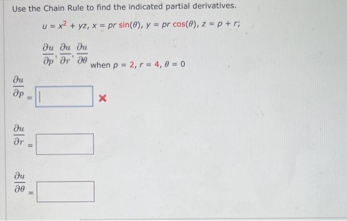 Solved Use the Chain Rule to find the indicated partial | Chegg.com