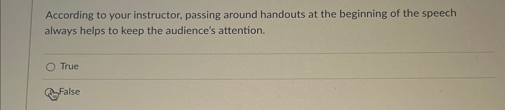 Solved According to your instructor, passing around handouts | Chegg.com
