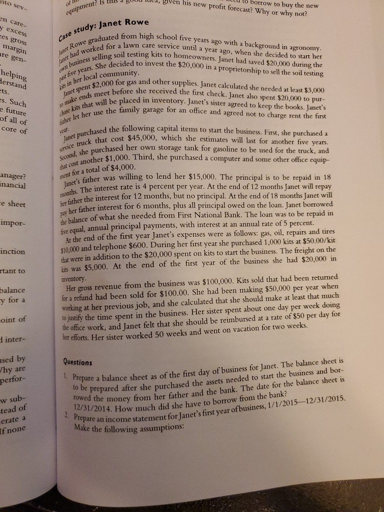 Solved Case study: Janet Rowe Janet Rowe graduated from high | Chegg.com