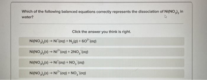 Solved Which of the following balanced equations correctly | Chegg.com