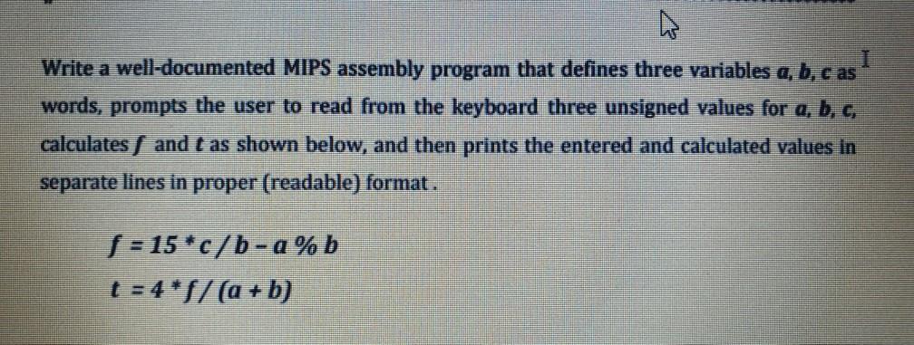 Solved W Write a well-documented MIPS assembly program that | Chegg.com