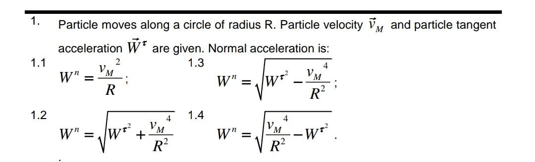 Solved 1. Particle moves along a circle of radius R. | Chegg.com