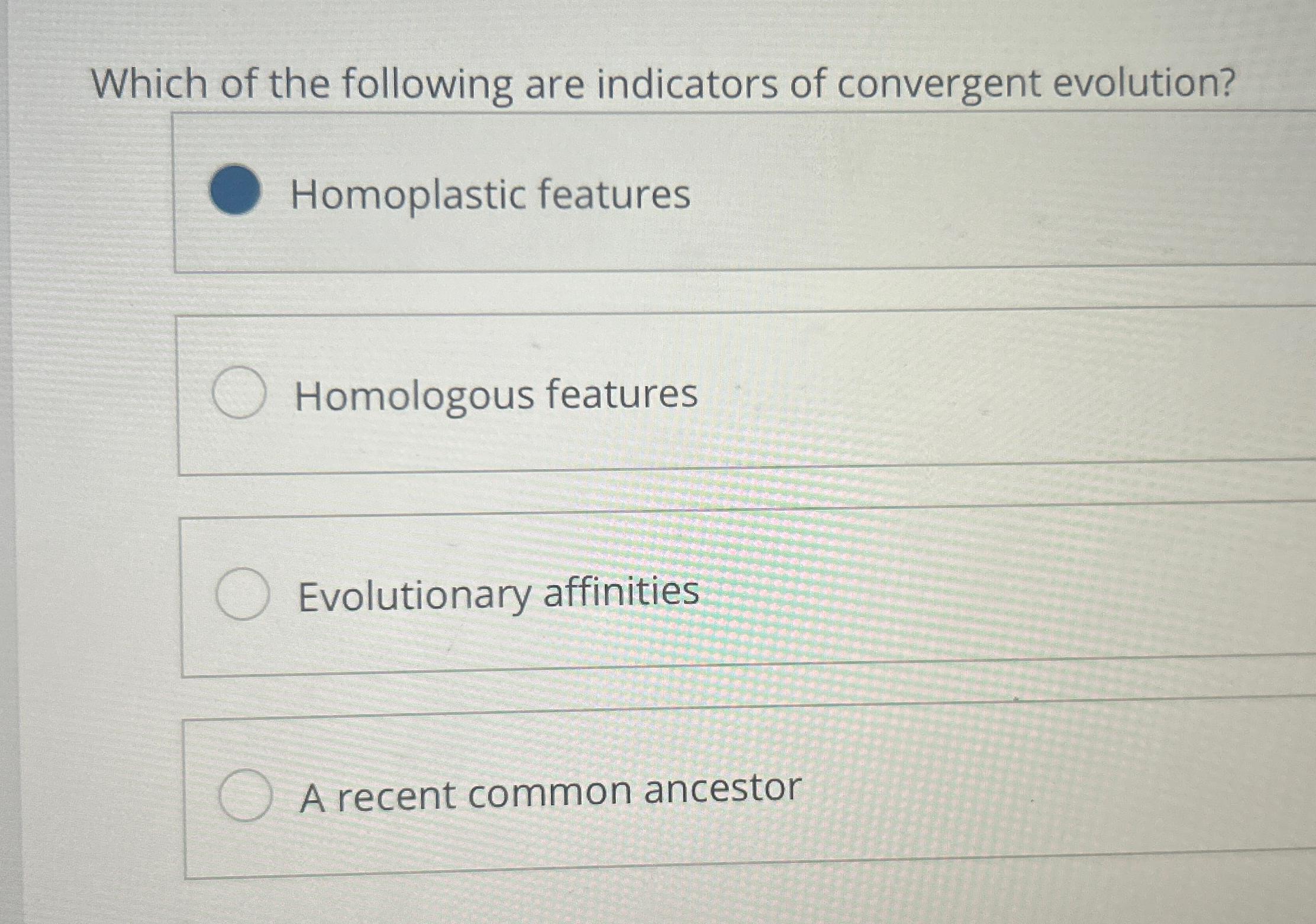 Solved Which of the following are indicators of convergent | Chegg.com