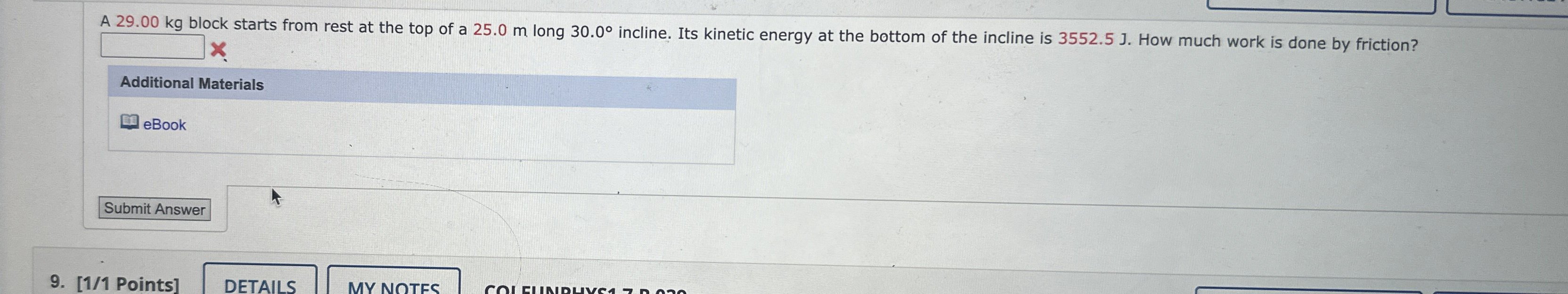 Solved A 29.00 ﻿kg block starts from rest at the top of a | Chegg.com