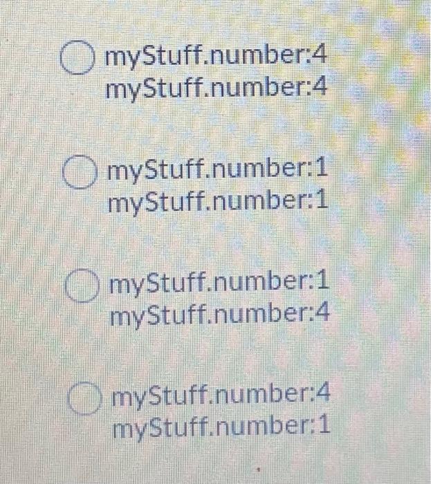 Solved Java class Stuff { public int number=1; class Main { | Chegg.com