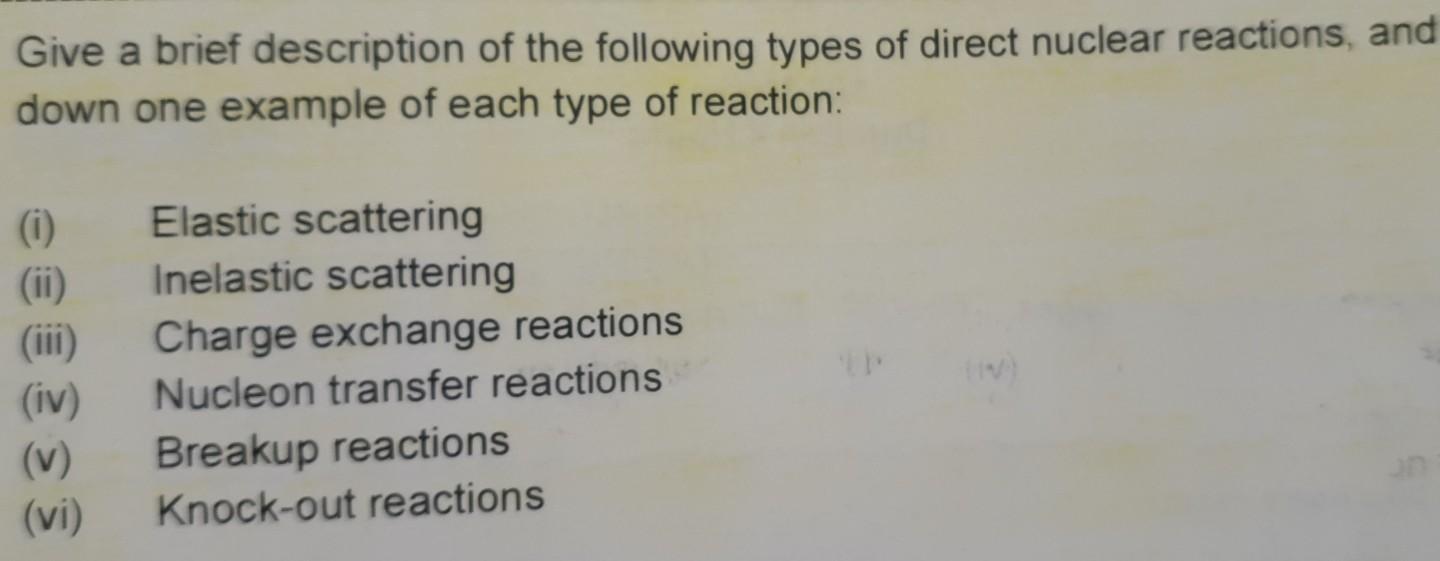 Solved Give a brief description of the following types of | Chegg.com
