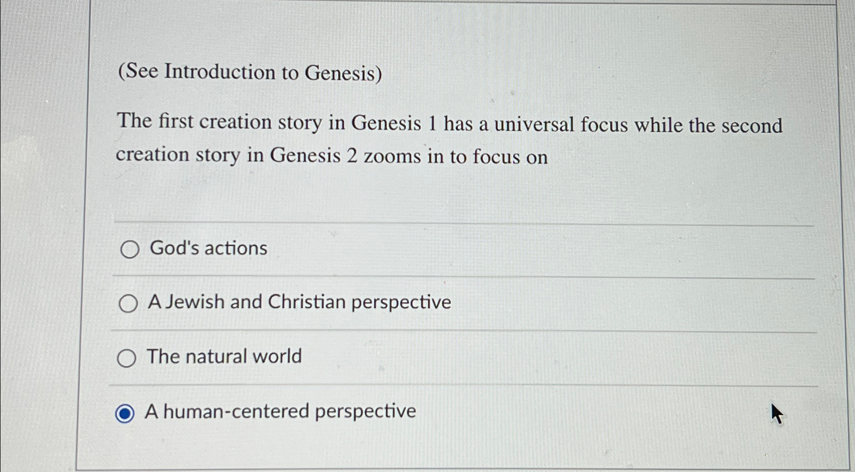 Solved (See Introduction to Genesis)The first creation story | Chegg.com