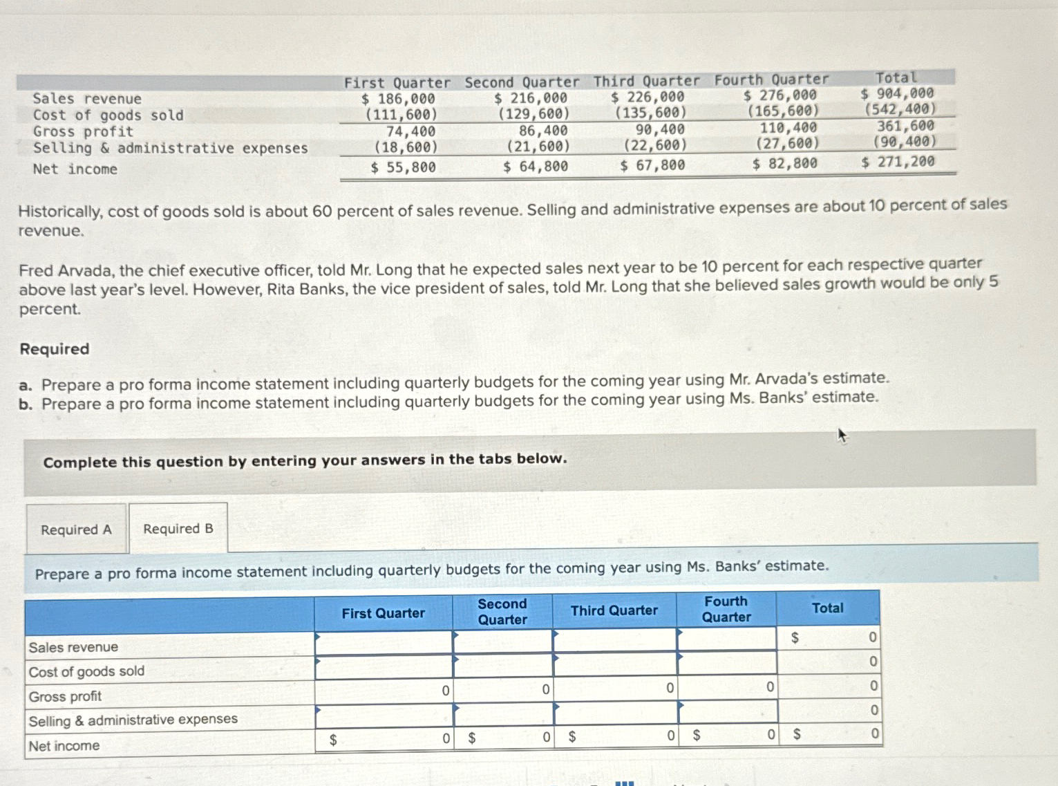 Solved \table[[,First Quarter,Second Quarter,Third Quarter | Chegg.com