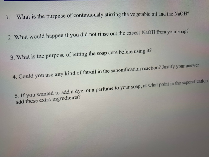 1. What is the purpose of continuously stirring the | Chegg.com