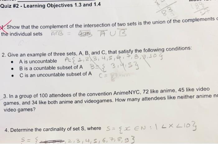 Solved 1. Show that the complement of the intersection of | Chegg.com