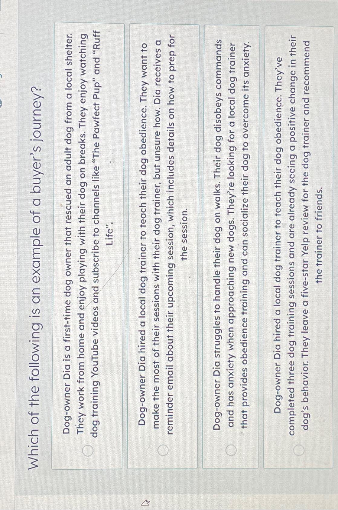 Solved Which of the following is an example of a buyer's | Chegg.com