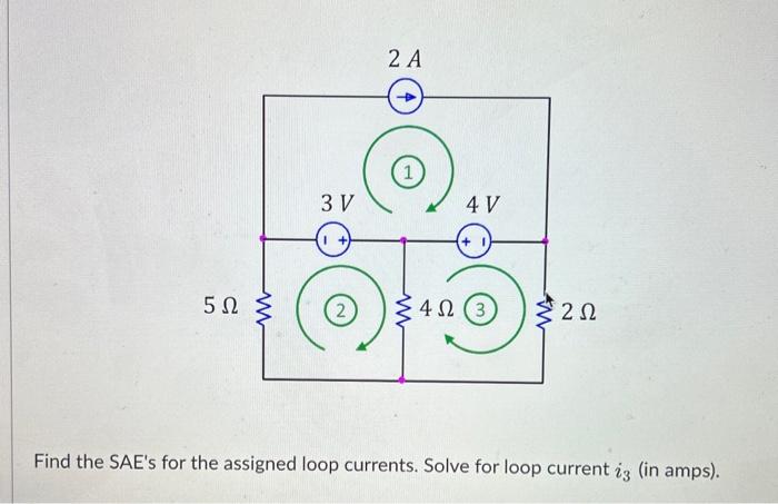 Solved Find The Saes For The Assigned Loop Currents Solve 