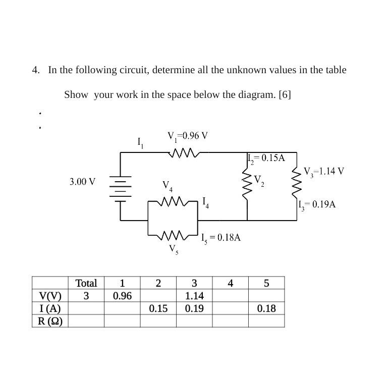 Solved 4. In the following circuit, determine all the | Chegg.com