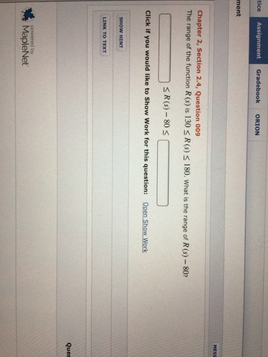 Solved tice Assignment Gradebook ORION ment MESS Chapter 2, | Chegg.com