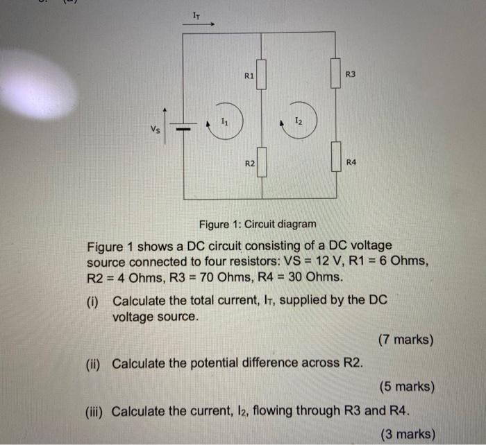 Solved IT R3 1-5 D R2 R4 Figure 1: Circuit diagram Figure 1 | Chegg.com
