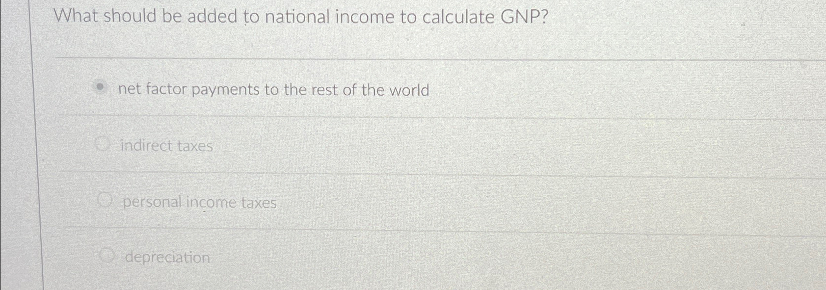 Solved What should be added to national income to calculate | Chegg.com