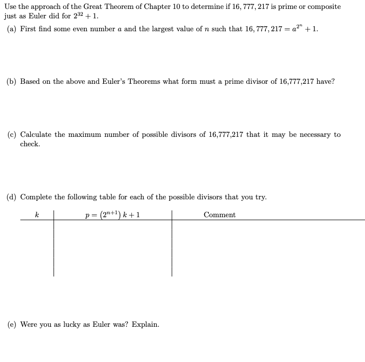 Solved Use the approach of the Great Theorem of Chapter 10 | Chegg.com
