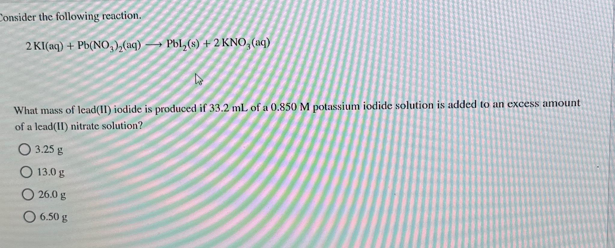 Solved Consider the following | Chegg.com