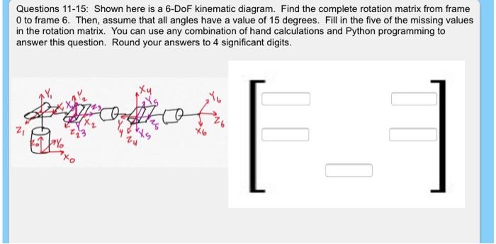 Solved Questions 11-15: Shown here is a 6-DoF kinematic | Chegg.com