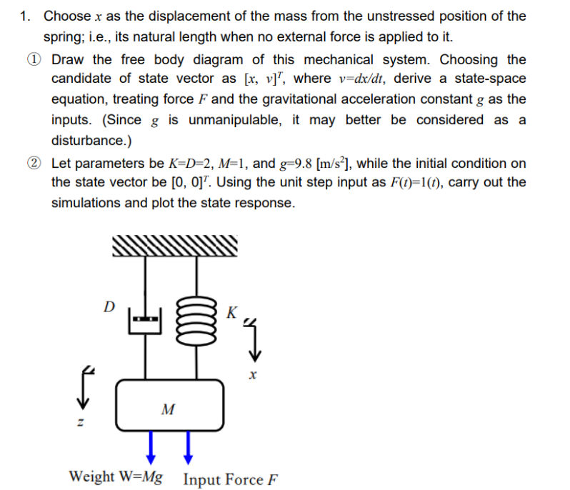 Solved Choose x ﻿as the displacement of the mass from the | Chegg.com