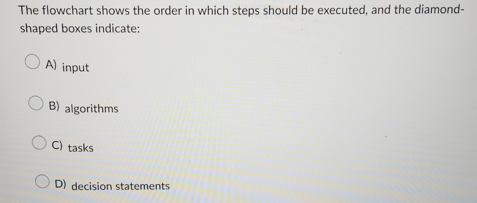 Solved The flowchart shows the order in which steps should | Chegg.com