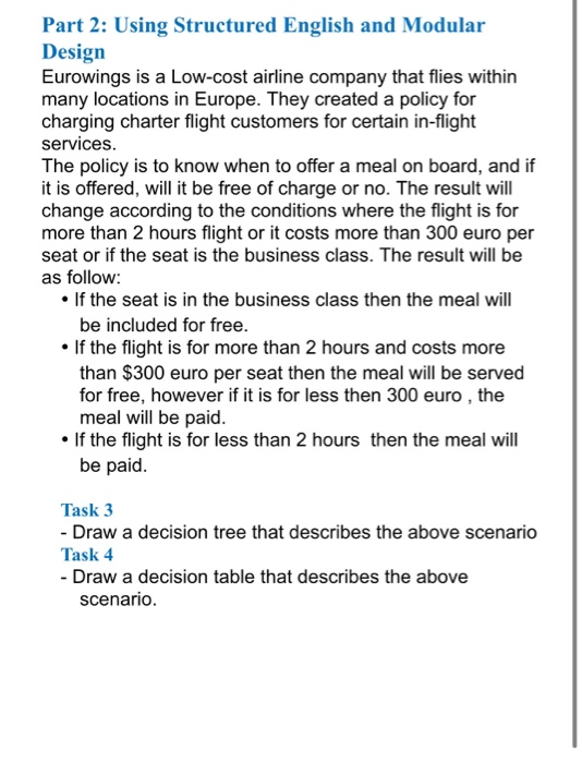 Solved Part 2: Using Structured English and Modular Design | Chegg.com