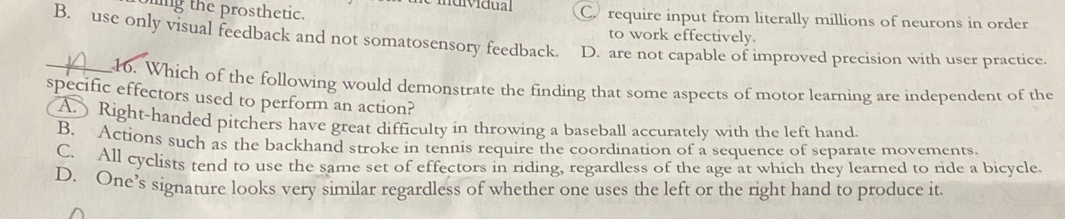 Solved 16. ﻿Which of the following would demonstrate the | Chegg.com