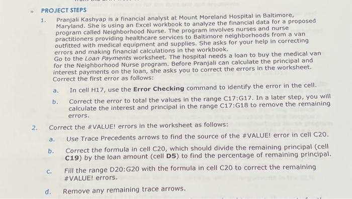 Solved * PROJECT STEPS 1. Pranjali Kashyap is a financial | Chegg.com