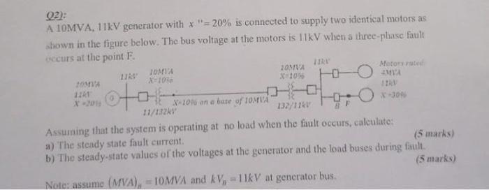 Solved QI): The figure below shows the one-line diagram of a | Chegg.com