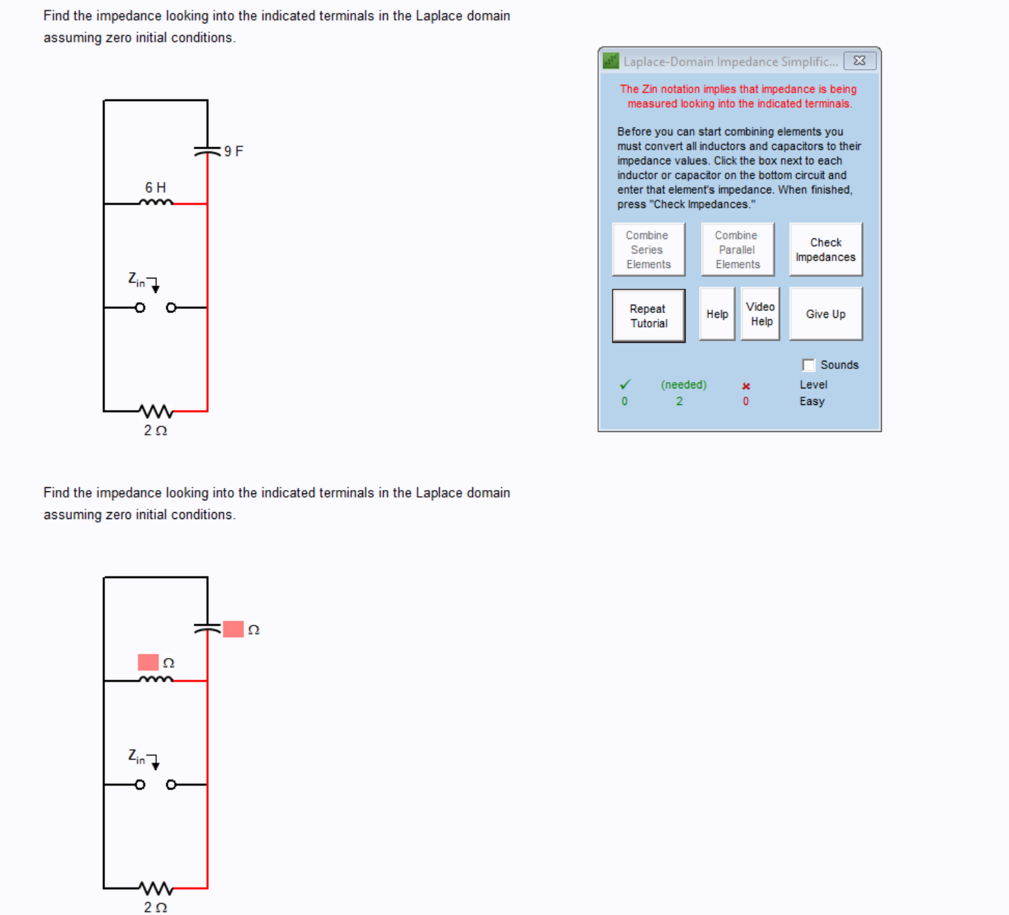 Solved Find the impedance looking into the indicated | Chegg.com