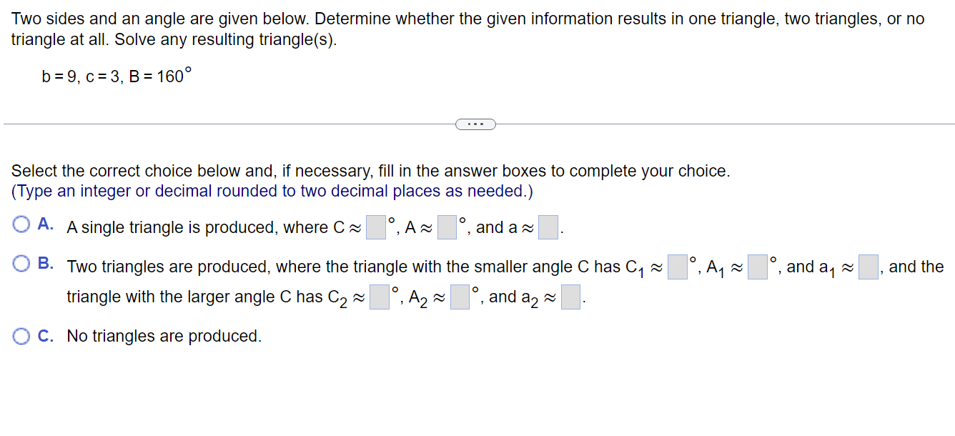 Solved Select the correct choice below and, if necessary, | Chegg.com